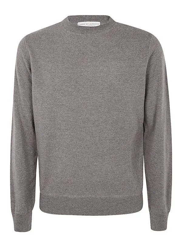 FILIPPO DE LAURENTIIS Long Sleeve Round Neck Sweatshirt - Brown