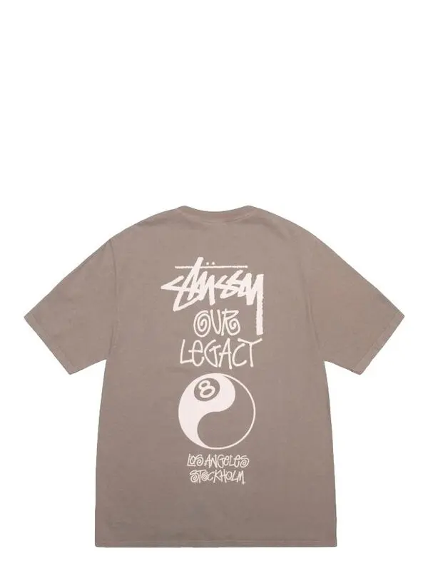 StÜssy X Our Legacy Work Shop 8 Ball Yin Yang Pigment Dyed Tee Shirt - Taupe