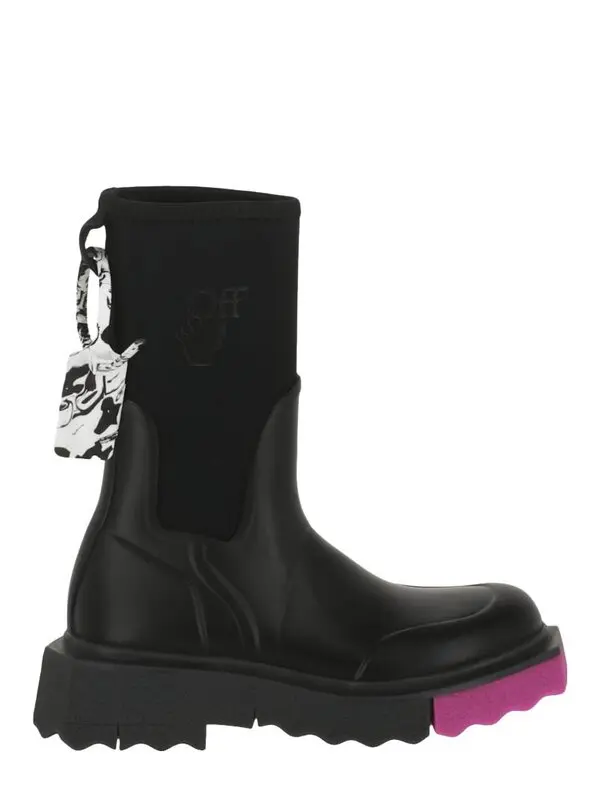 Off-White Sponge Rain Boots - Black/pink