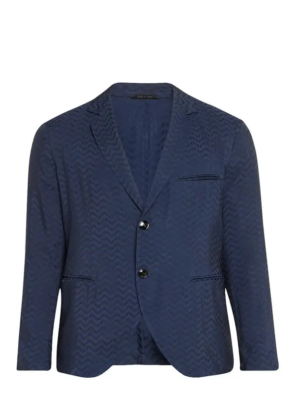 Giorgio Armani Cupro Chevron Blazer - Navy