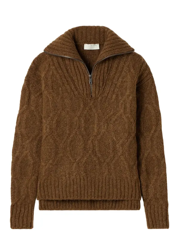 Falke Troyer Cable-knit Wool-blend Sweater - Brown