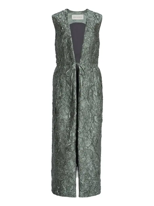 Dries Van Noten Crushed Plisse Sleeveless Vest - Grey
