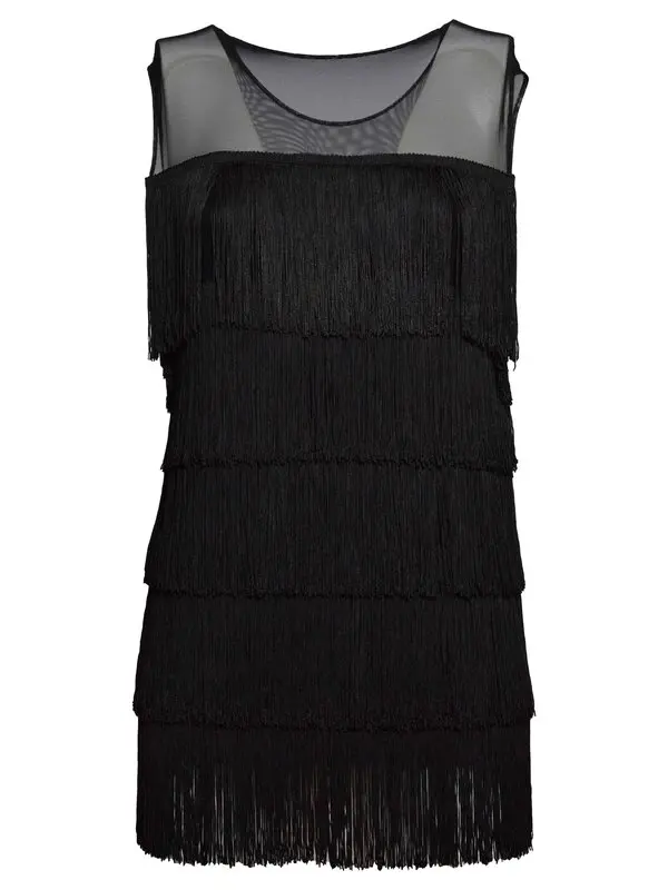 Norma Kamali Fringe Dress - Nero
