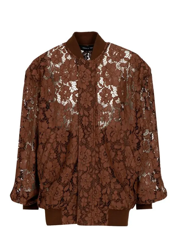 Federica Tosi Lace Bomber Jacket - Cioccolato
