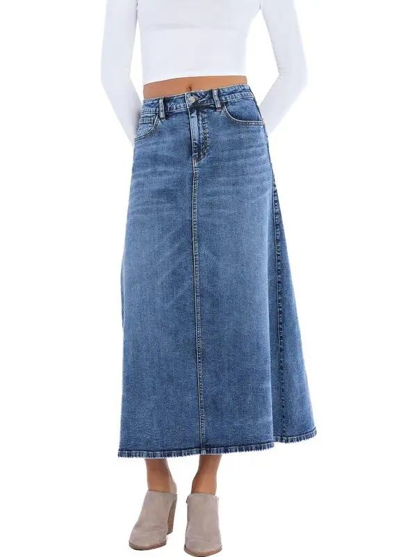 WASH LAB DENIM Remi Maxi Skirt - Remi Blue
