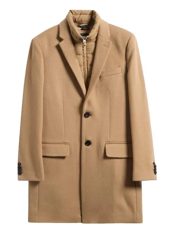 Mackage Skai-slb Virgin Wool Coat With Removable Down Bib - Light Camel