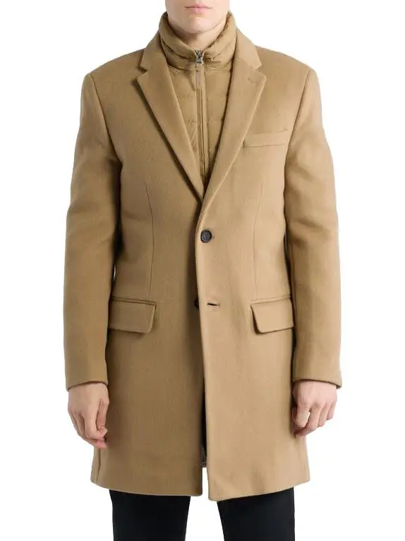 Mackage Skai-slb Virgin Wool Coat With Removable Down Bib - Light Camel
