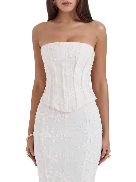 House Of Cb Dakota Strapless Corset Top - Ivory