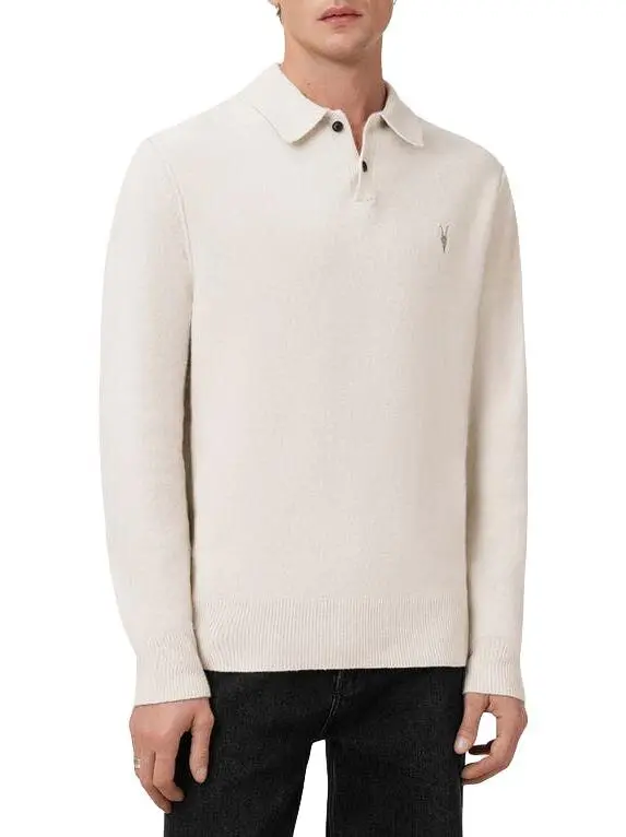ALLSAINTS Statten Polo Sweater - Cloudy White