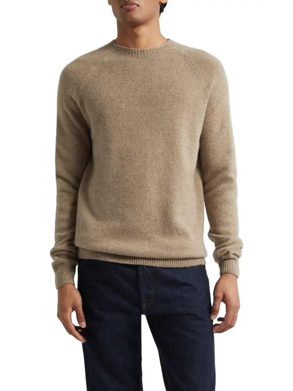 Sunspel Lambswool Crewneck Sweater - Sandstone