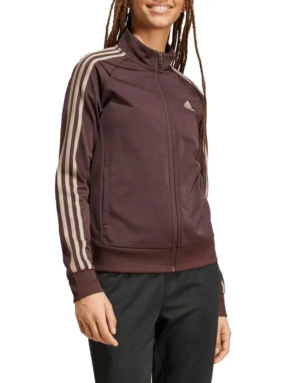 Adidas Essentials 3-stripes Recycled Polyester Track Jacket - Shadow Brown/blanch Cargo