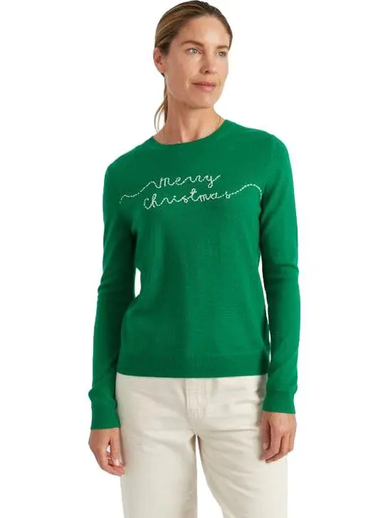 Chinti & Parker Wool-cashmere Merry Christmas Sweater - Jolly Green