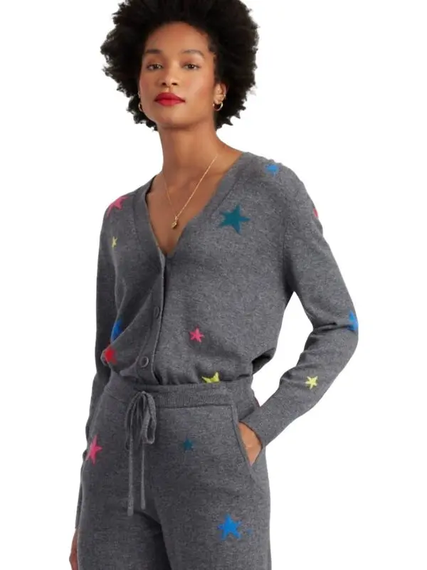 Chinti & Parker Wool-cashmere Star Cardigan - Grey