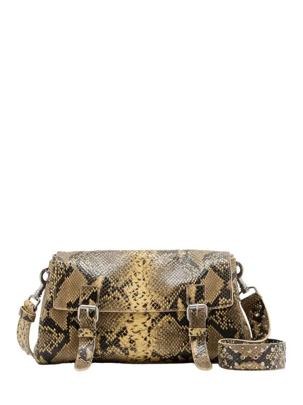 Dries Van Noten Python-effect Leather Satchel - Neutral