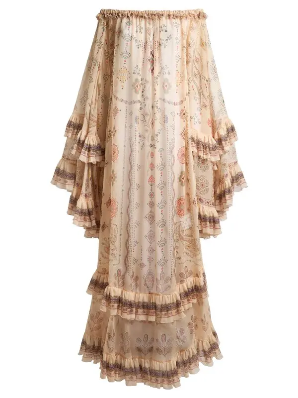 Etro Off-the-shoulder Silk Maxi Dress - Multi