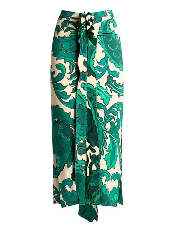 Etro Draped Jersey Midi Skirt - Green