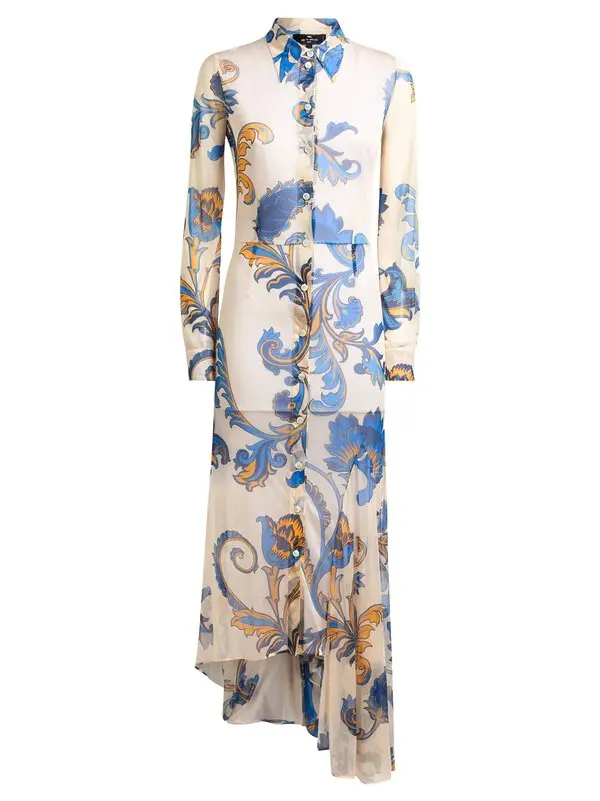 Etro Printed Jersey Maxi Shirt Dress - Multi