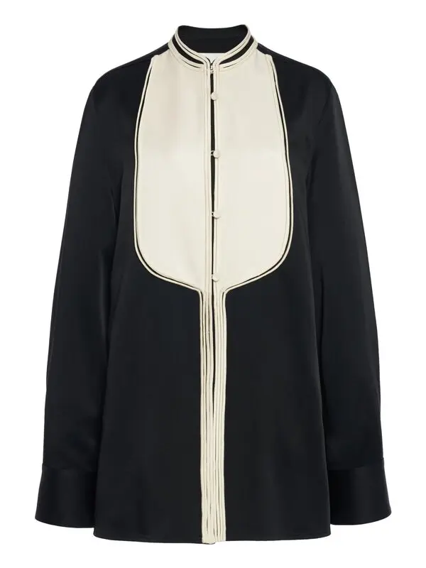 JIL SANDER Bib-detailed Shirt - Black