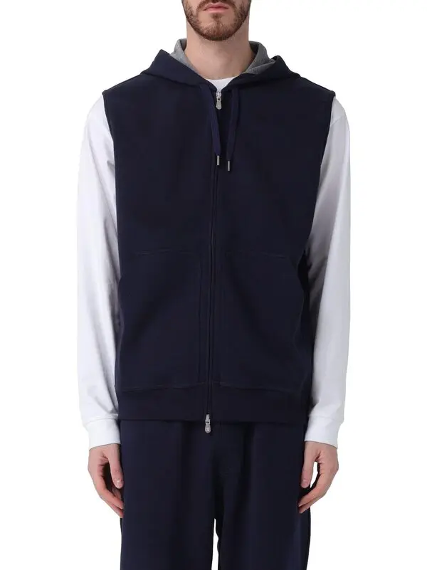 Brunello Cucinelli Full Zip Hoodie - Blue