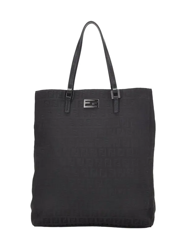 Fendi Zucchino Vertical Tote - Black
