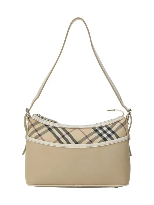 Burberry Nylon Check Satchel Shoulder Bag - Beige