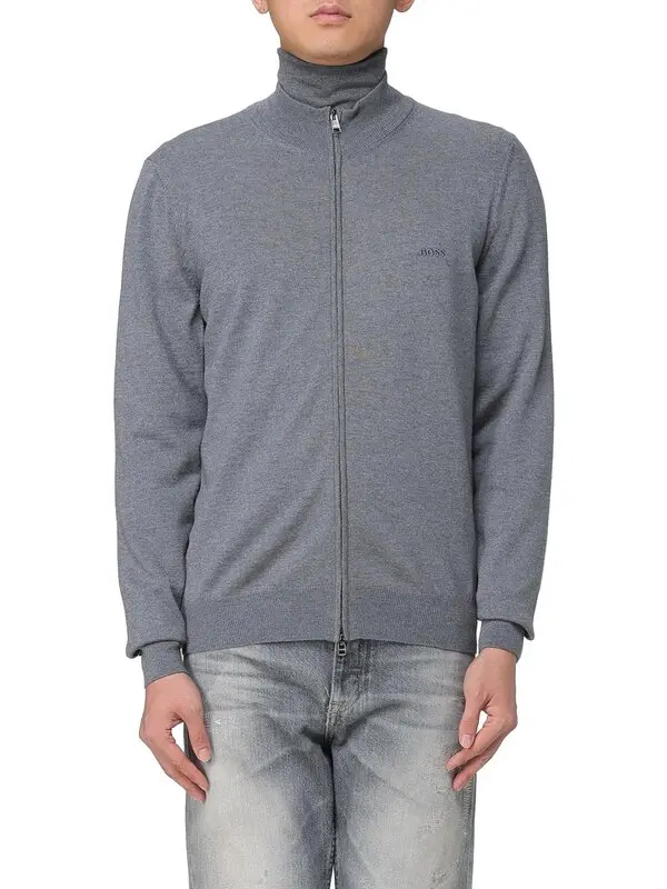 BOSS Zip Up Sweater - Grey