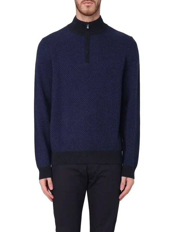 BOSS Quarter Zip Sweater - Blue
