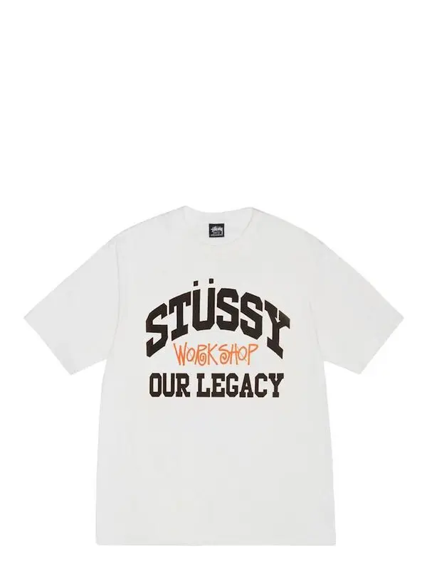 StÜssy X Our Legacy Work Shop Collegiate Pigment Dyed Tee Shirt - Natural