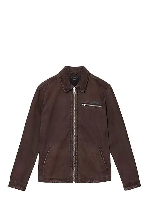 ALLSAINTS Rothwell Corduroy-collar Organic-denim Jacket - Birch Brown