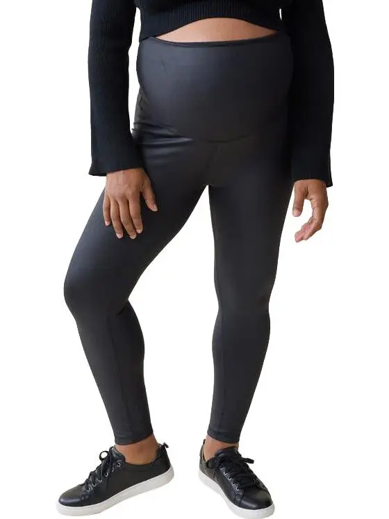 INGRID & ISABEL® Gloss Maternity Leggings - Black