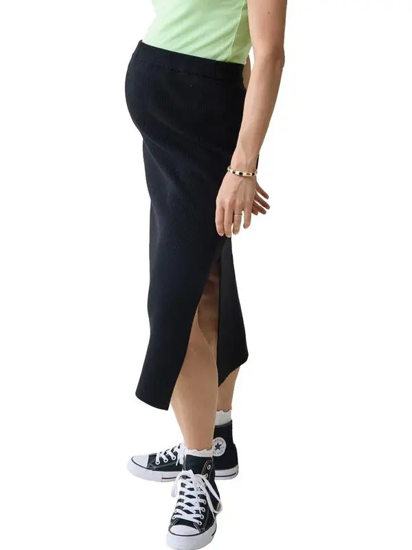 INGRID & ISABEL® Maternity Midi Sweater Skirt - Black
