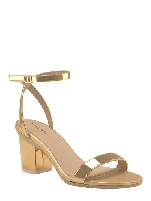 PASHION FOOTWEAR Brenna 3" Block Convertible Heel - Gold