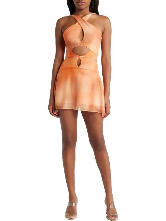 MISTRESS ROCKS Cutout Minidress - Orange Ombre