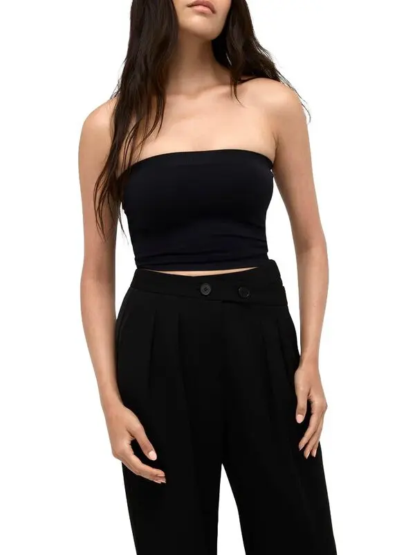 KENNETH COLE Seamless Crop Tube Top - Black
