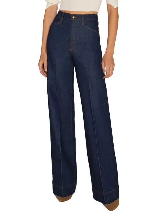 FAVORITE DAUGHTER The Mischa Shortie Wide Leg Jeans - Pepper