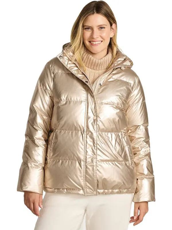 LANDS' END Wide Channel 600 Down Puffer Jacket - Gold Shine