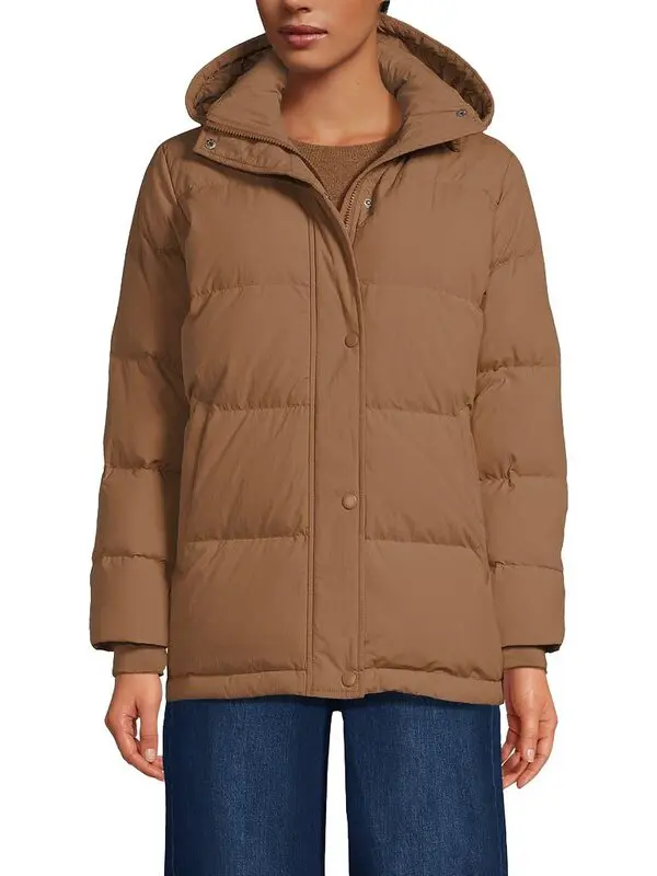 LANDS' END Wide Channel 600 Down Puffer Jacket - Toasted Peanut