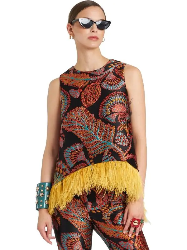 La DoubleJ La Scala Top - Jacquard Sicomore Black