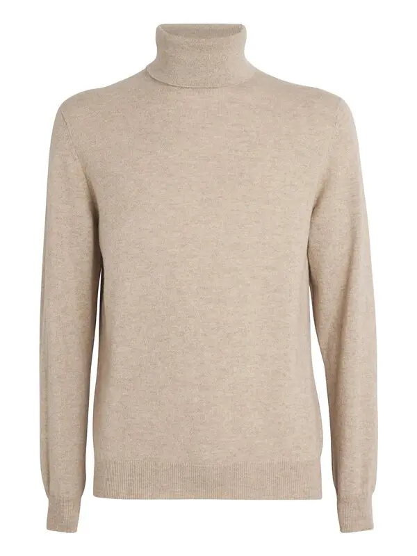 Harrods Cashmere Rollneck Sweater - Beige
