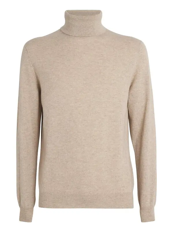 Harrods Cashmere Rollneck Sweater - Beige