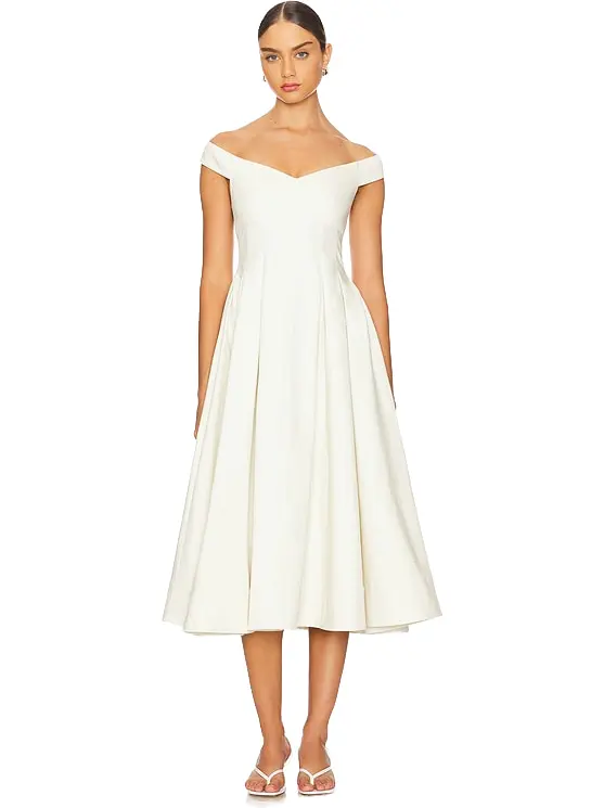 Lpa Esfira Off-the-shoulder Dress - Ivory