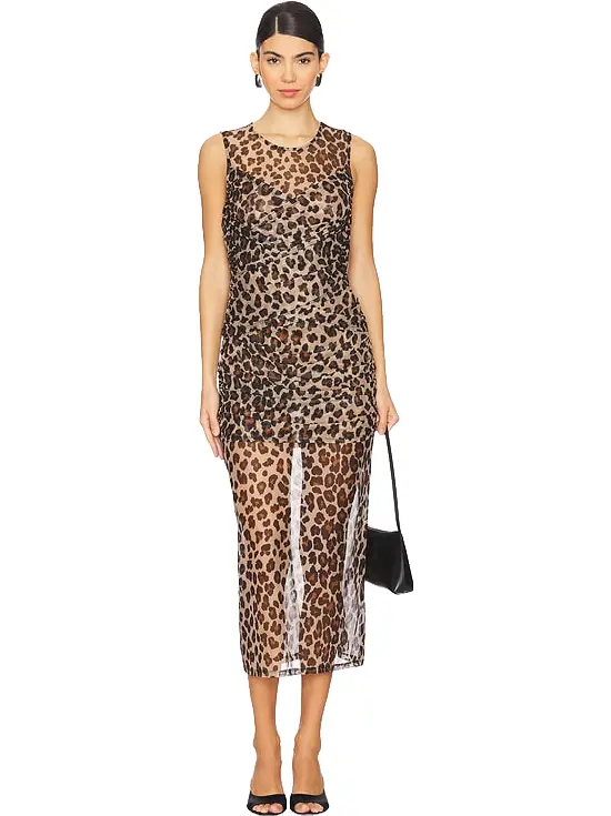 SIMONMILLER Kinny Mesh Dress - Leopard
