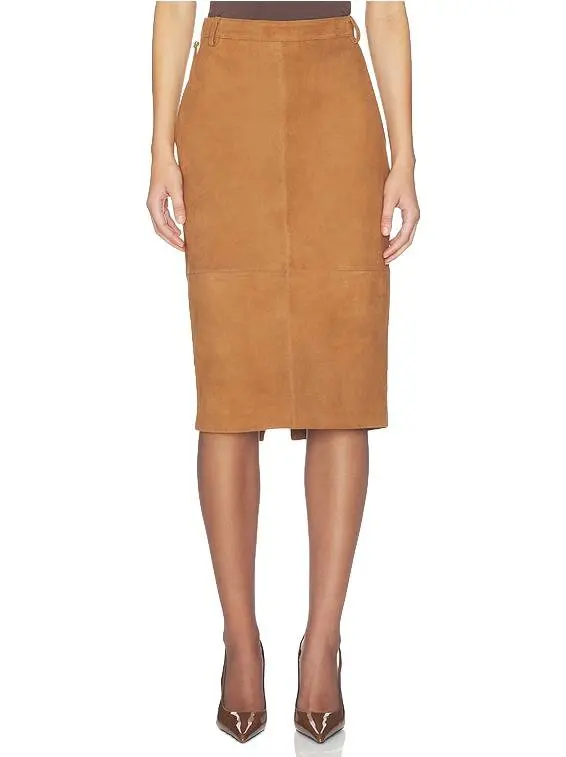 Retrofete Marcella Suede Skirt - Bourbon