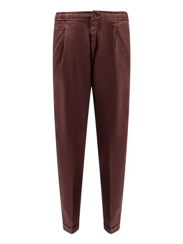 NUGNES 1920 Stretch Cotton Trousers - Brown