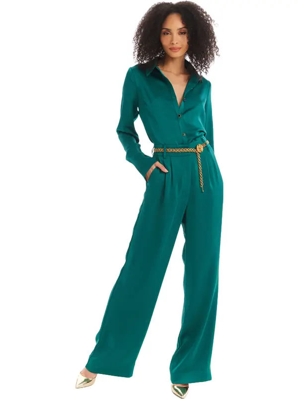 Allison Joan Satin Pants - Green