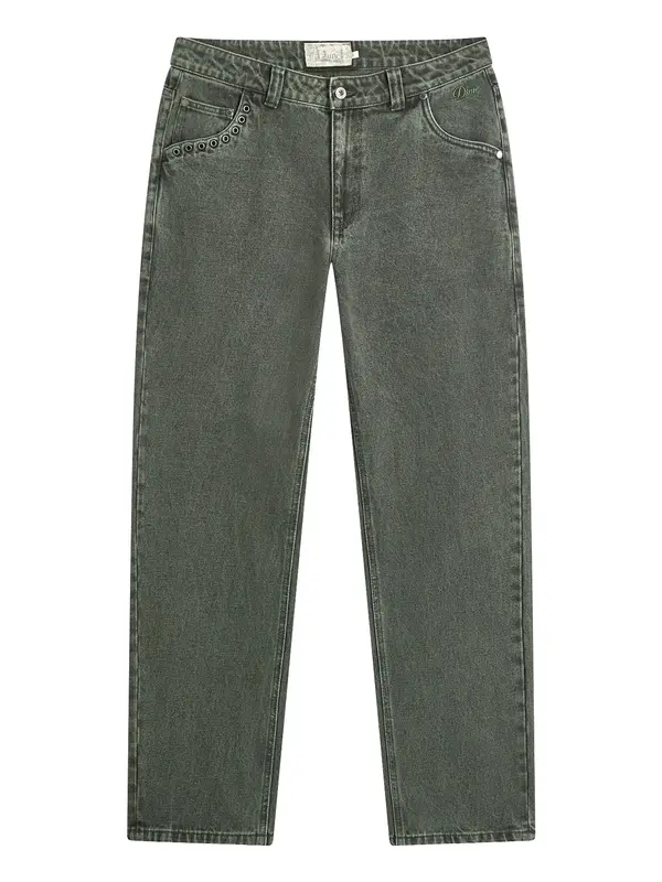 DIME Classic Relaxed Denim Pants - Faded Green