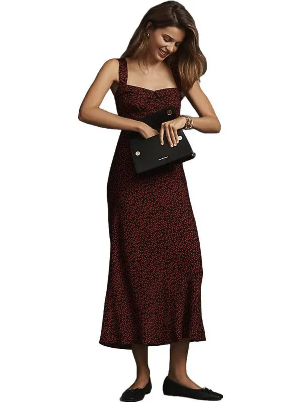 REFORMATION Tancy Midi Dress - Red Pattern