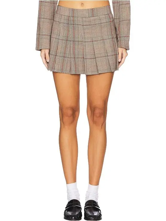 LOVERS AND FRIENDS Bonnie Pleated Mini Skirt - Tan