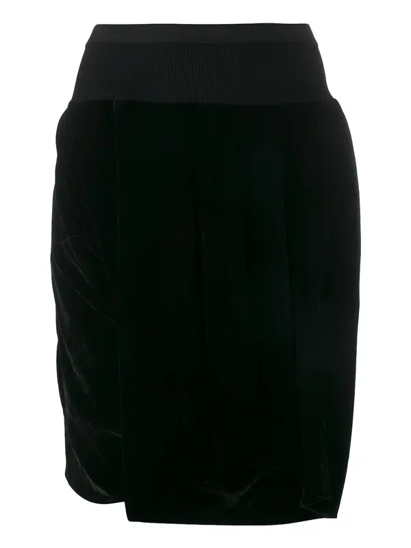 Rick Owens Velvet Knee Shorts - Black