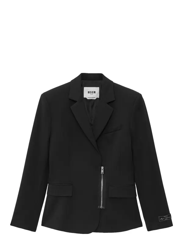 MSGM Zipped Single-breasted Blazer - Black